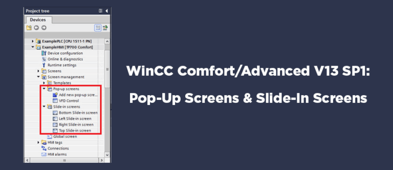 WinCC Comfort/Advanced V13 SP1: Pop-Up Screens and Slide-In Screens ...