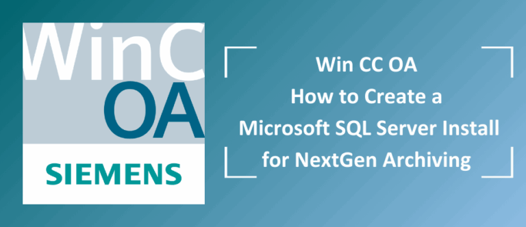WinCC OA - How to Create a Microsoft SQL Server Install for NextGen ...